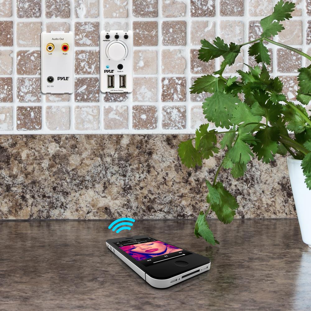 New Pyle PWPBT67 In-Wall Bluetooth Audio Receiver Dual USB Charger + AUX-Input 68888757805 | eBay