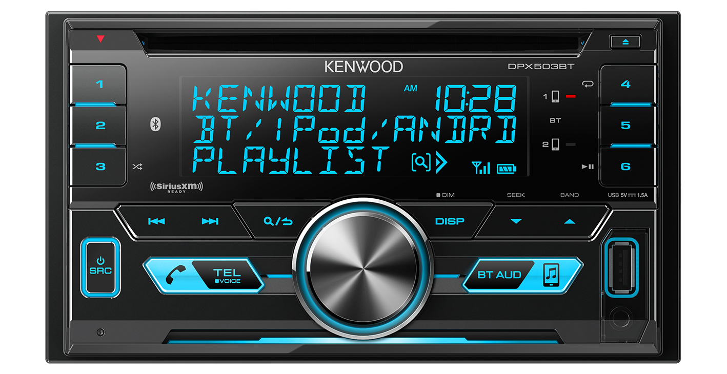 JVC Kenwood Kenwood DPX503BT Double DIN Bluetooth CD AM/FM USB Car ...