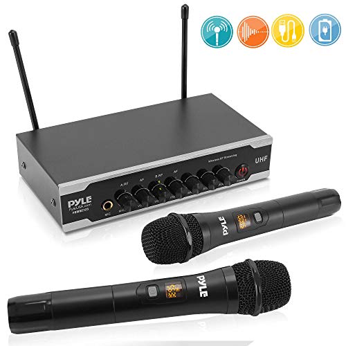 Pyle PDWM2125 Portable UHF Wireless Battery Operated Microphone System ...