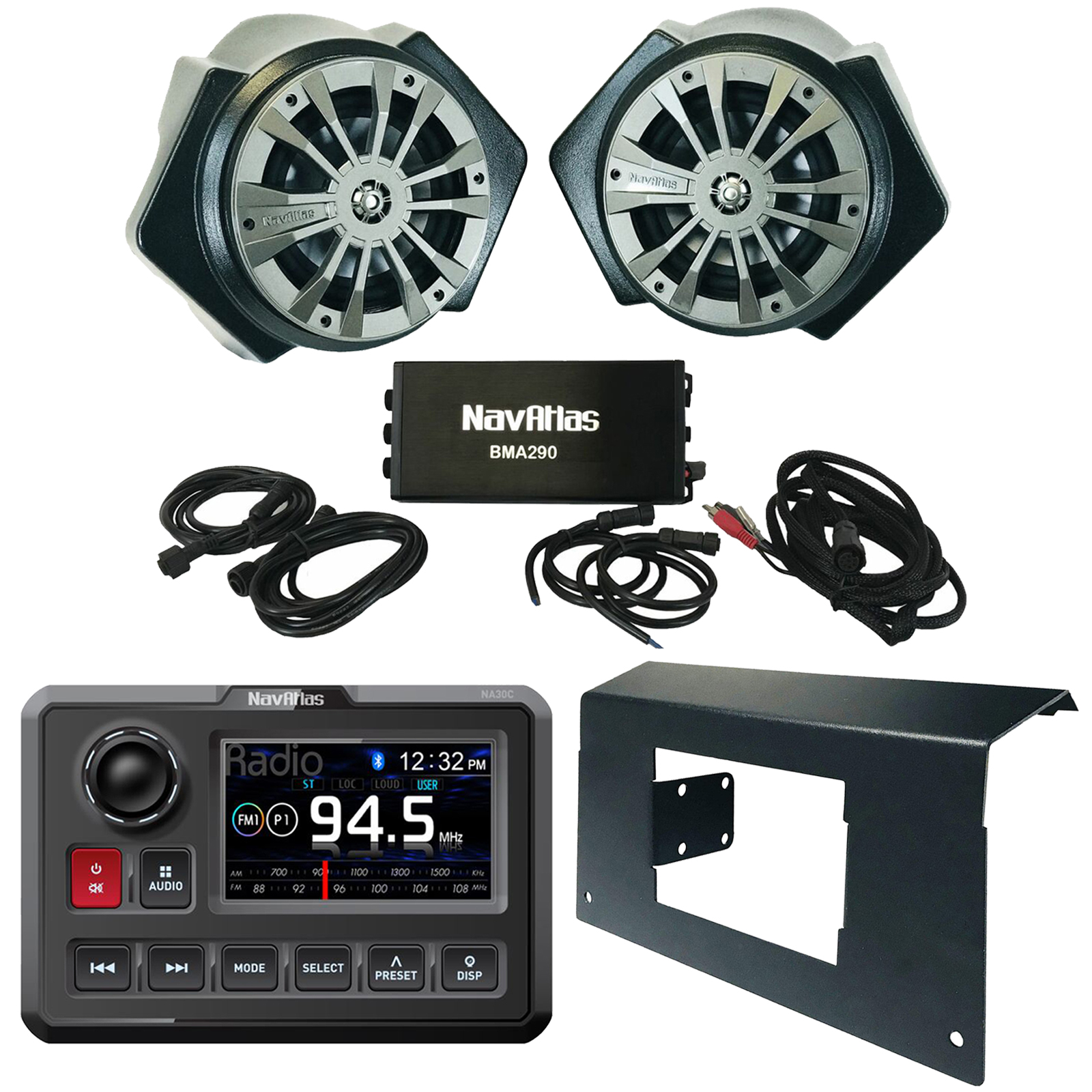 Navatlas NavAtlas Digital Media AM/FM Radio Bluetooth USB Waterproof ...